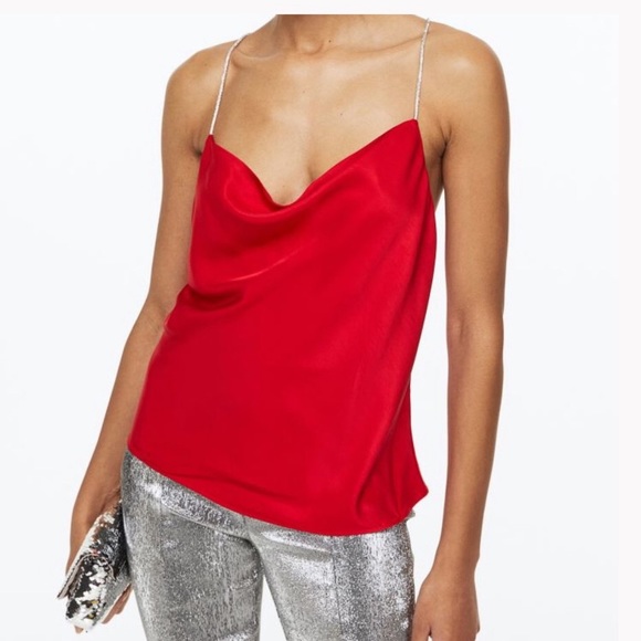 Tops | Sparkle Red Tank | Poshmark